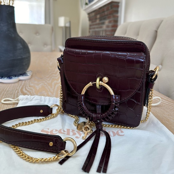 See By Chloe | Bags | See By Chloe Croc Embossed Leather Crossbody Bag ...
